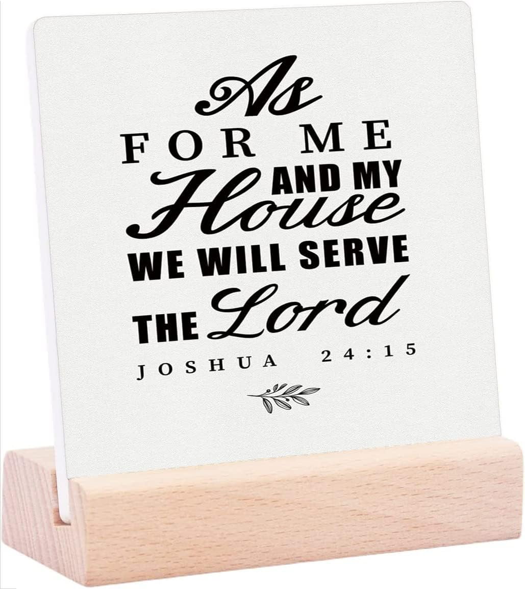 Ceramic Table Plaque With Wooden Stand Desk Decorations- As for Me and ...