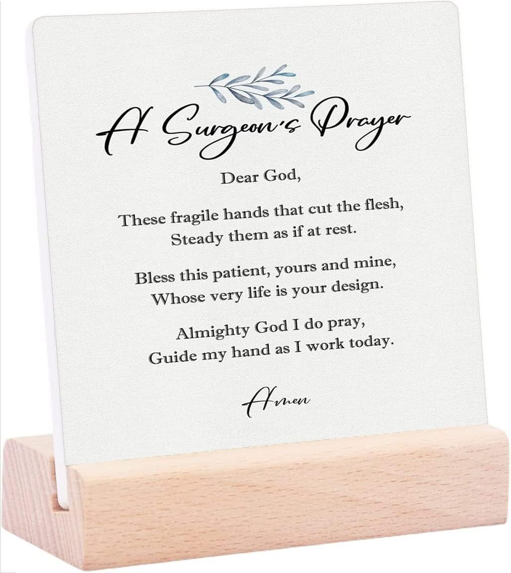 Ceramic Table Plaque with Wooden Stand Desk Decorations, Surgeon's ...