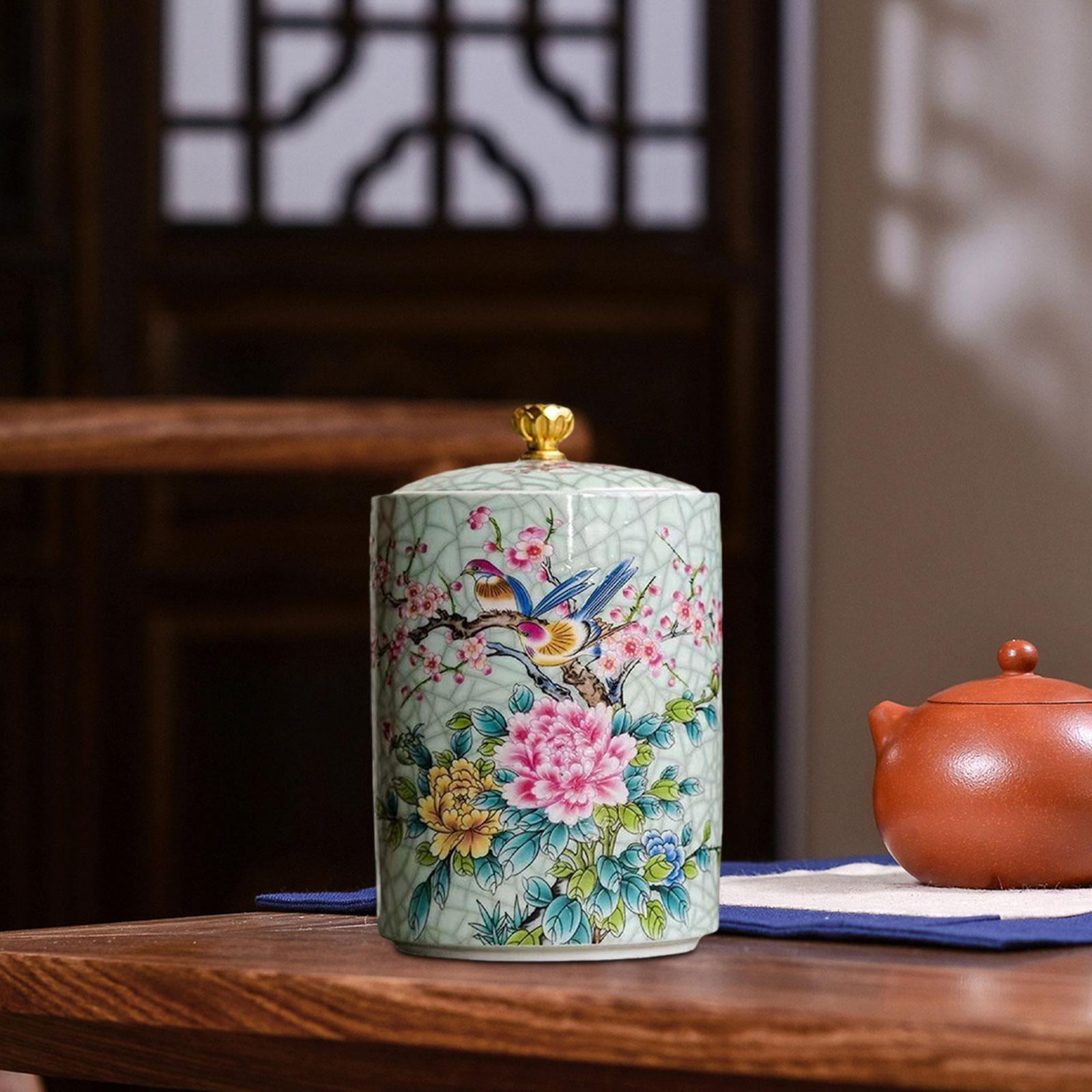 Ceramic Tea Canister Tea Storage Container Exquisite Smooth Tea Storage ...