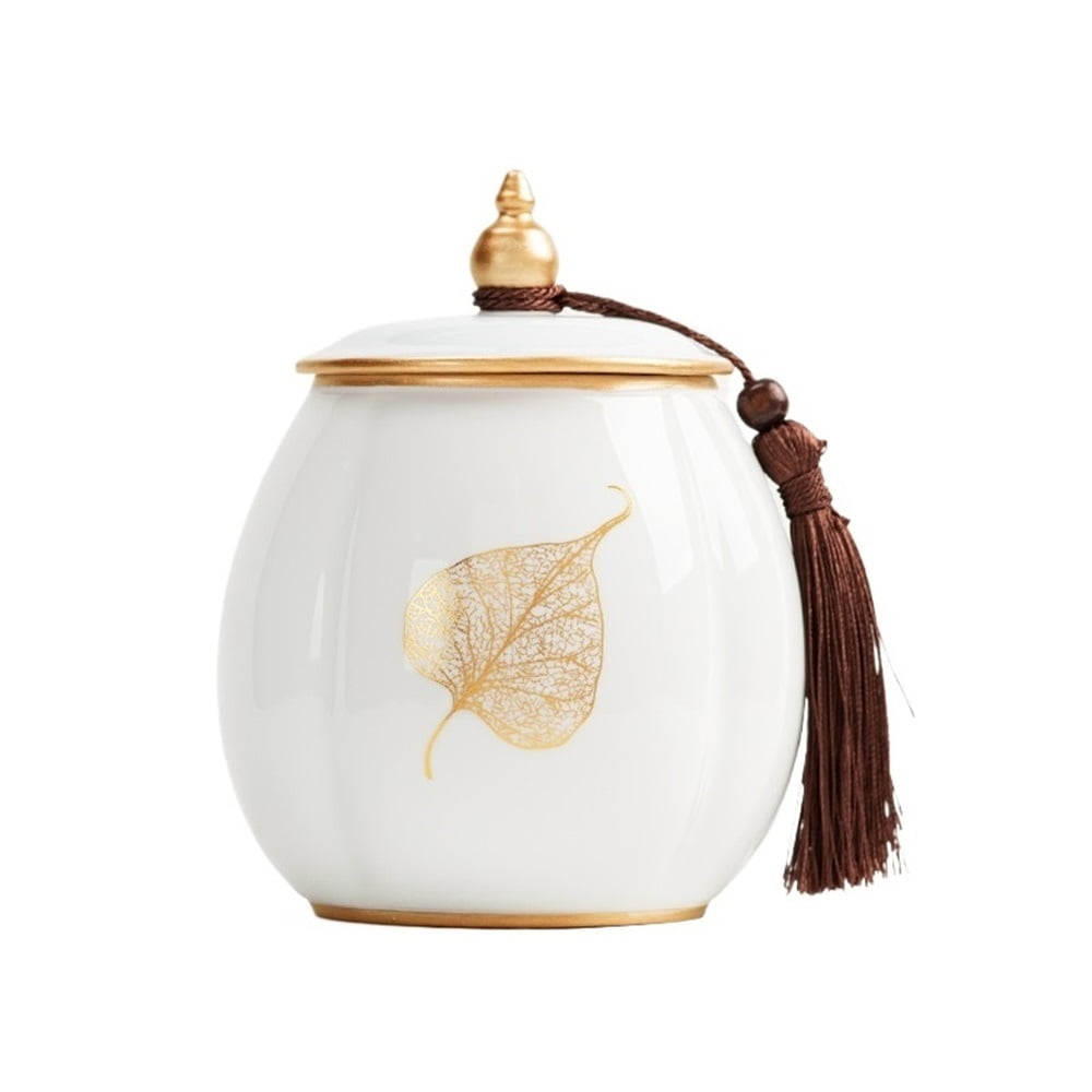 Ceramic Tea Canister With Sealed Lid And Tassel Beautiful Tea Coffee ...