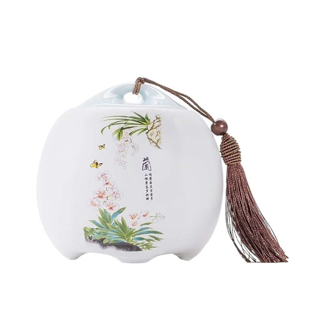 Ceramic Tea Canister With Sealed Lid And Tassel Household Coffee Tea ...