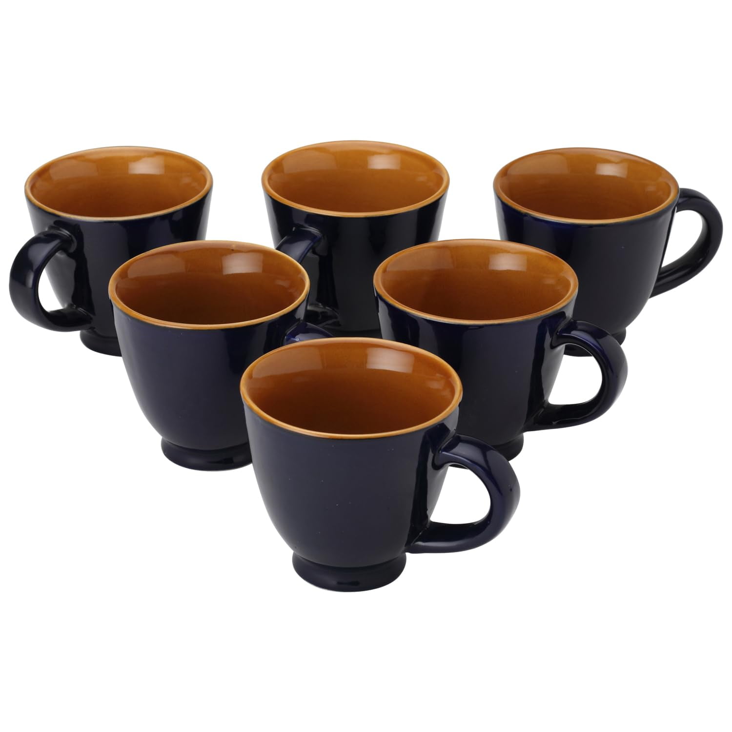Ceramic Tea, Coffee Serving Mug Set Of 6 - 180ml Each, Royal Blue ...