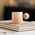 Ceramic Tea Cup with Wooden Handle, Exquisite Gradient Glaze Design ...