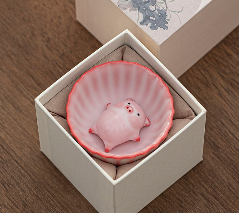 Ceramic Tea Pet Piggy – Funny Kung Fu Pig Cartoon Tea Cup with Bubble ...