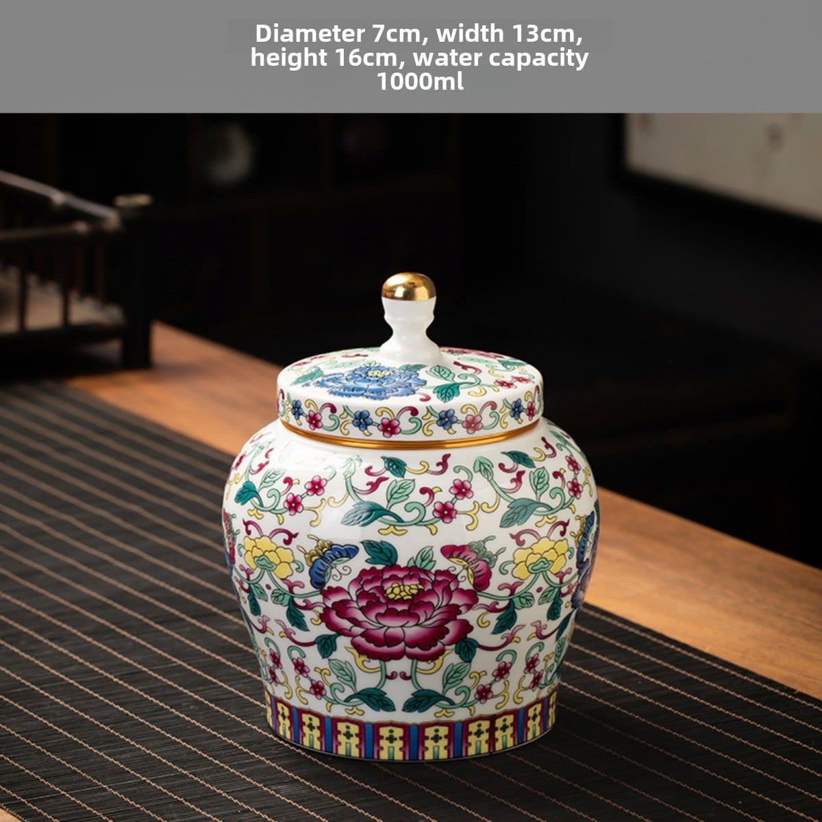 Ceramic Tea Pot Blue and White Porcelain Palace Sealed Storage Tank ...