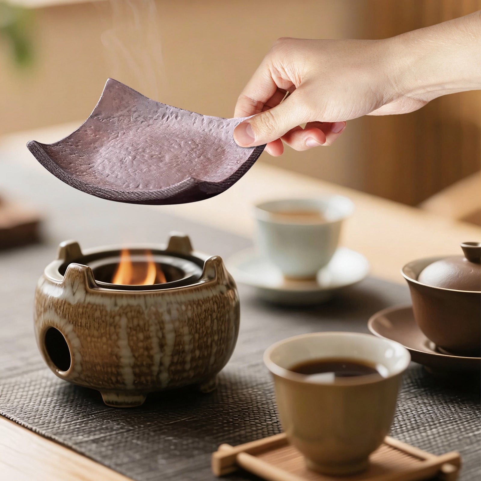 Ceramic Tea Roasting Stove Set | Candle Heating Tea Warmer & Aroma ...