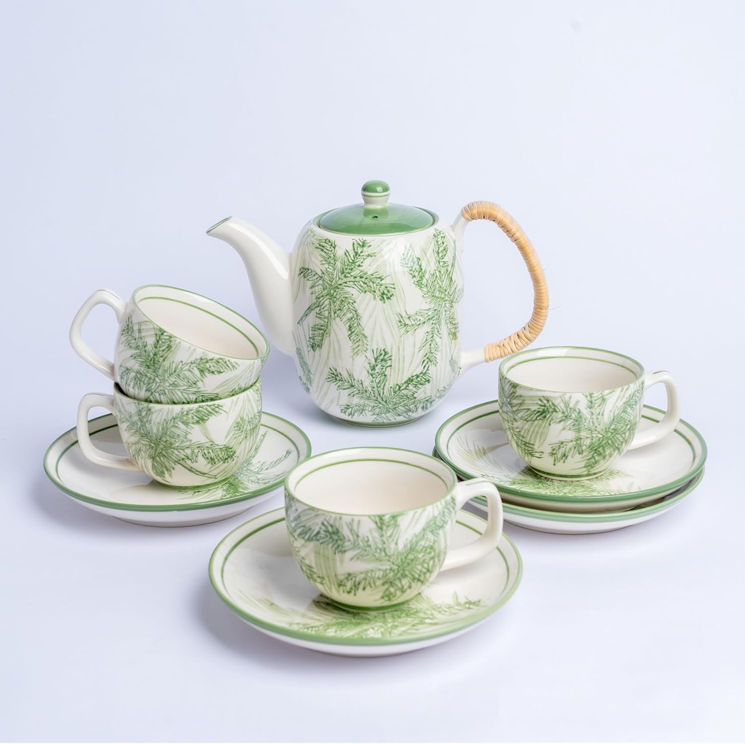 Ceramic Tea Sets for adults with Teapot 32 Ounce, Tea Cups Set for 4 ...