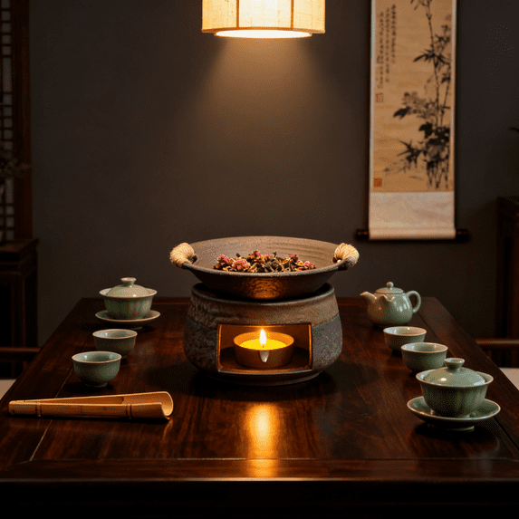 Ceramic Tea Warmer Set, Essential Oil & Wax Melts Burner, Handmade ...