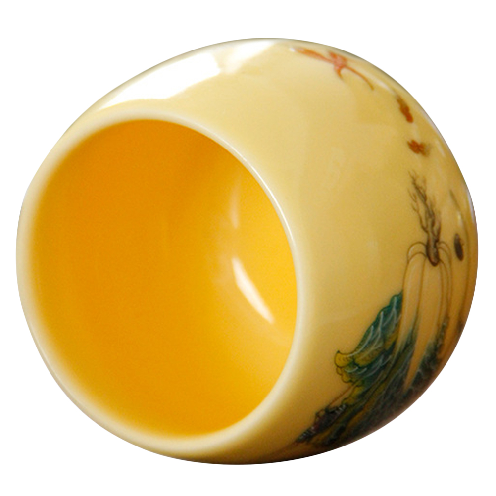 Ceramic Teacup Chinese for Office Hand Painted Cups Can Be Raised ...