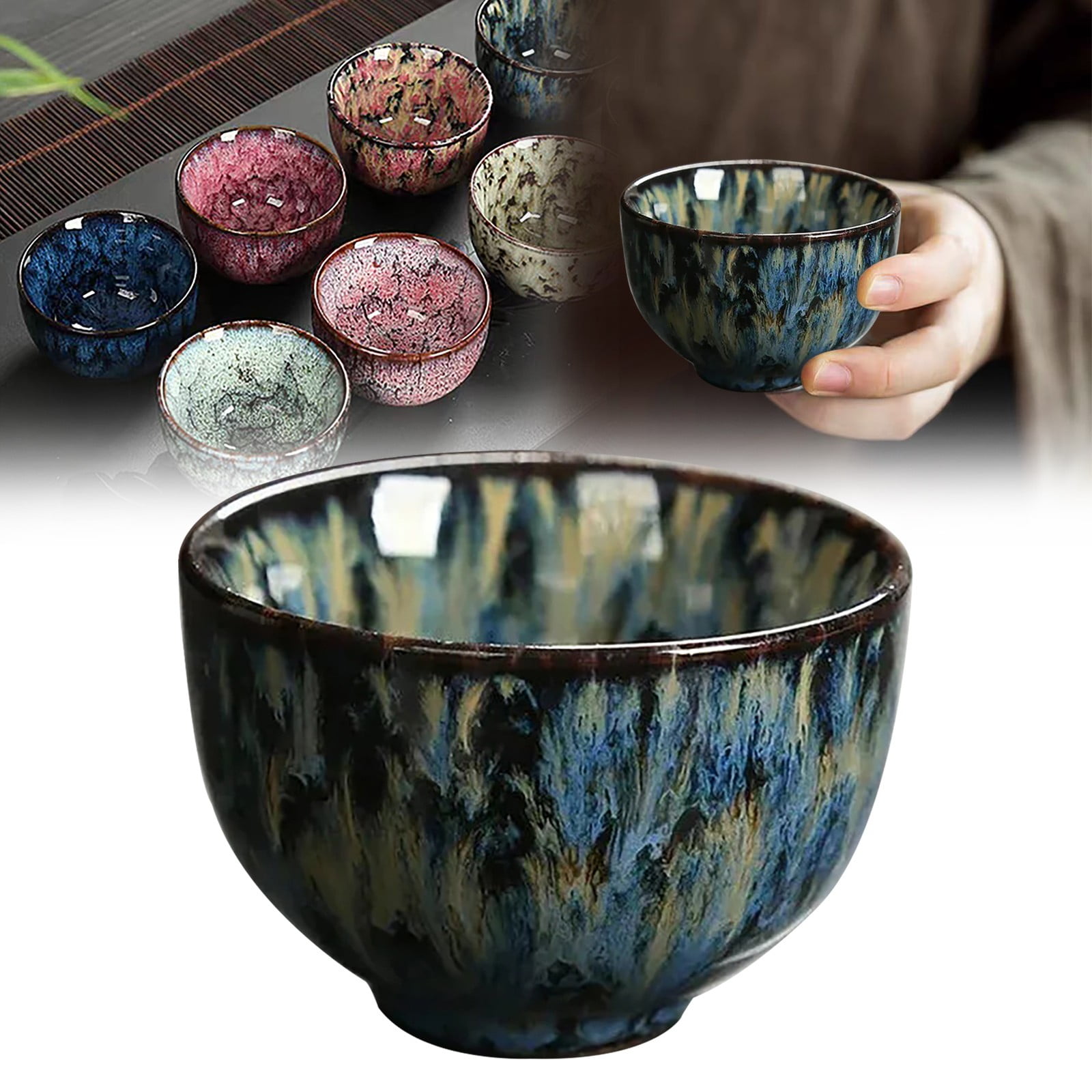 Ceramic Teacup, Crane Pattern Porcelain Handmade Teacup, Chinese Kung Fu Single Cup, Kiln ...