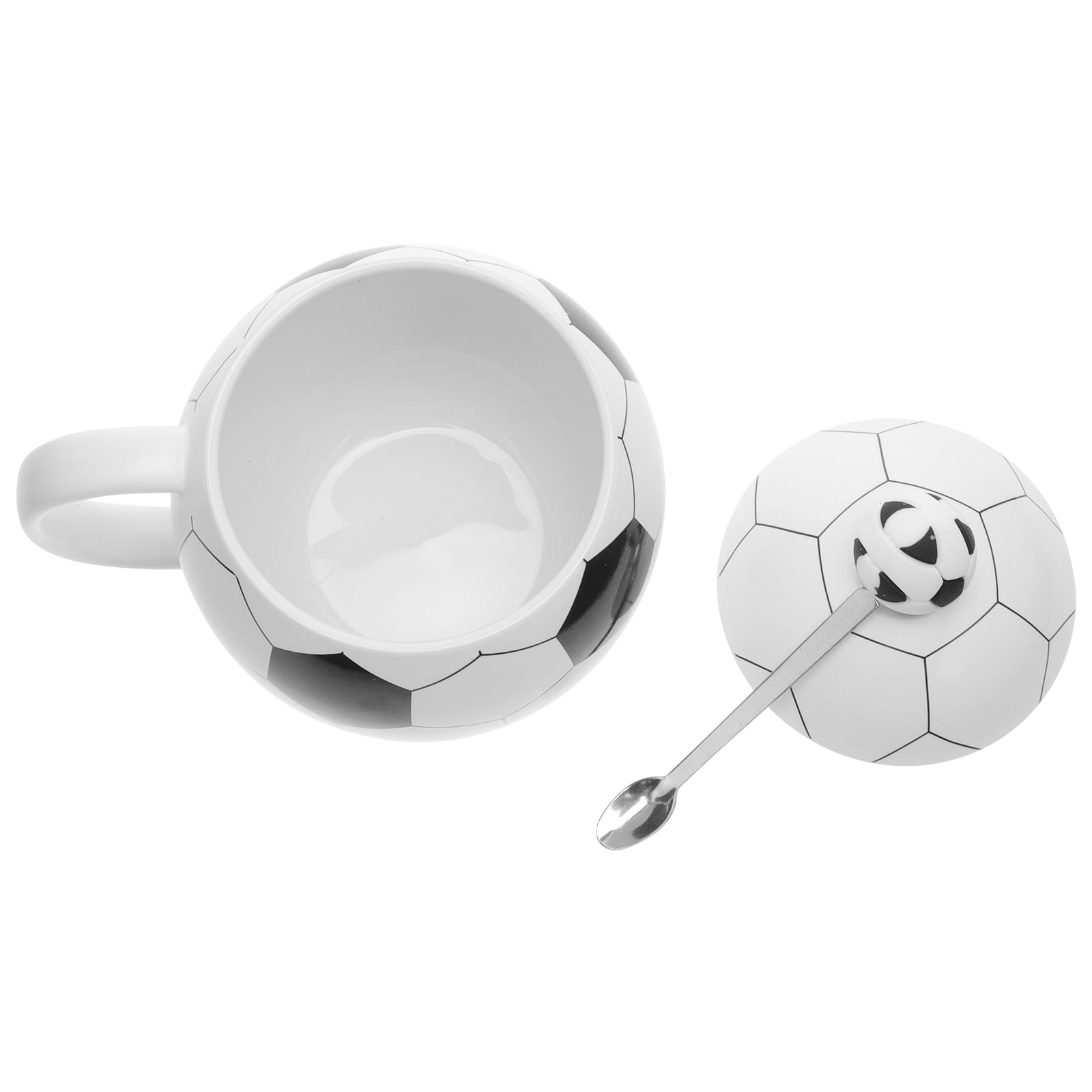 Ceramic Teacup Small Soccer Ball Coffee Cups with Lids World Football ...