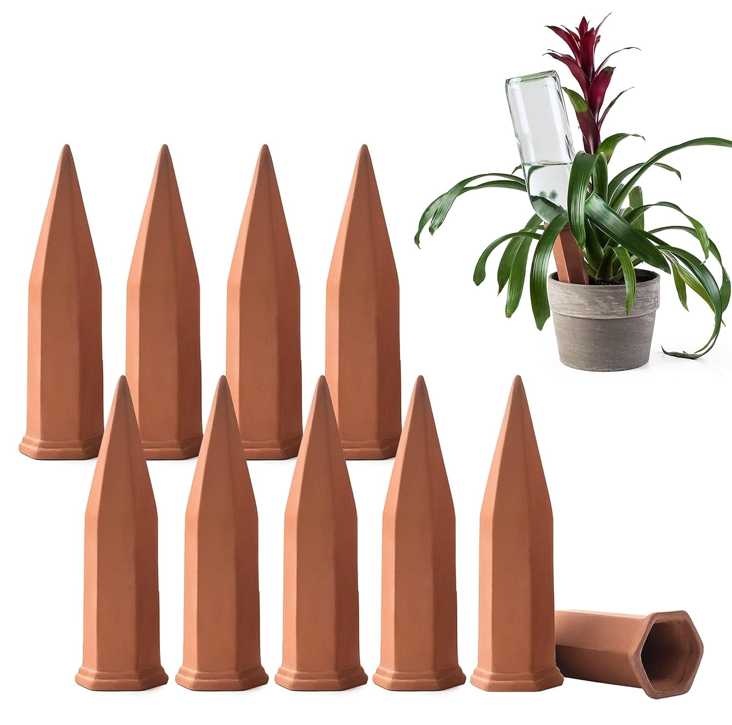 Ceramic Terracotta Self Watering Spikes (10 Pack) Vacation Automatic ...