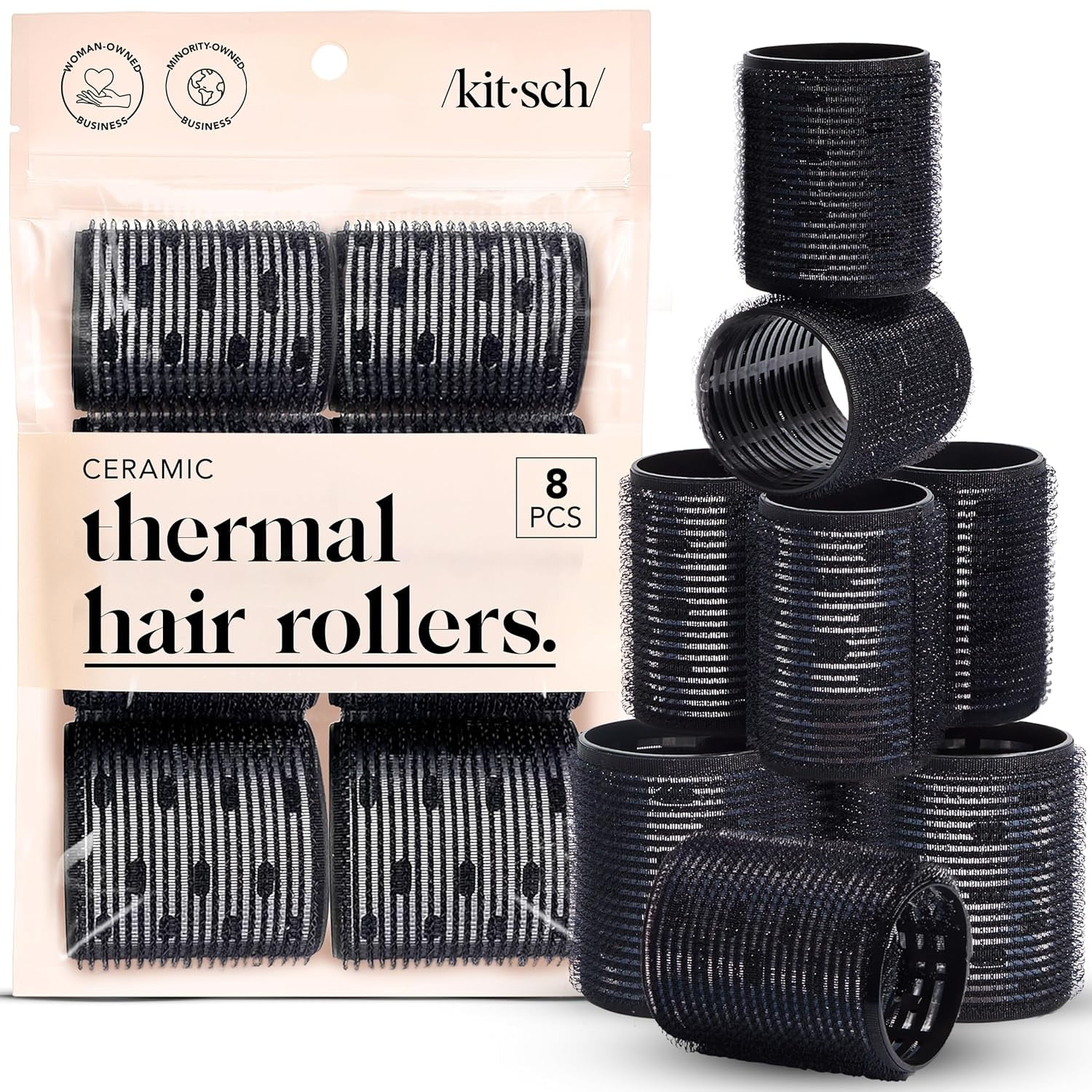 Ceramic Thermal Hair Rollers for Women – Self Grip Curlers Heatless ...