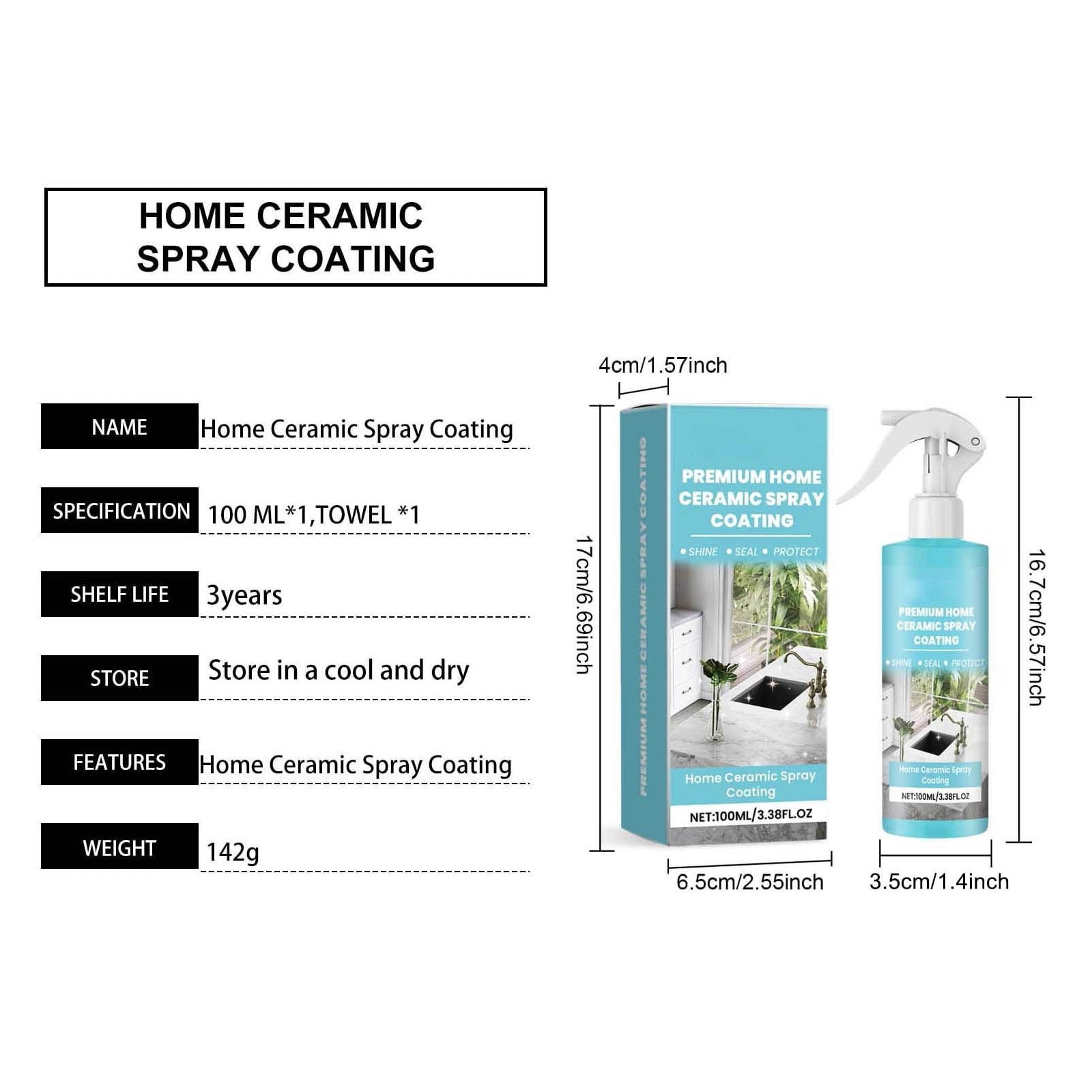 Ceramic Tile Coating Spray - Indoor Water Repellent Protective Sealer ...