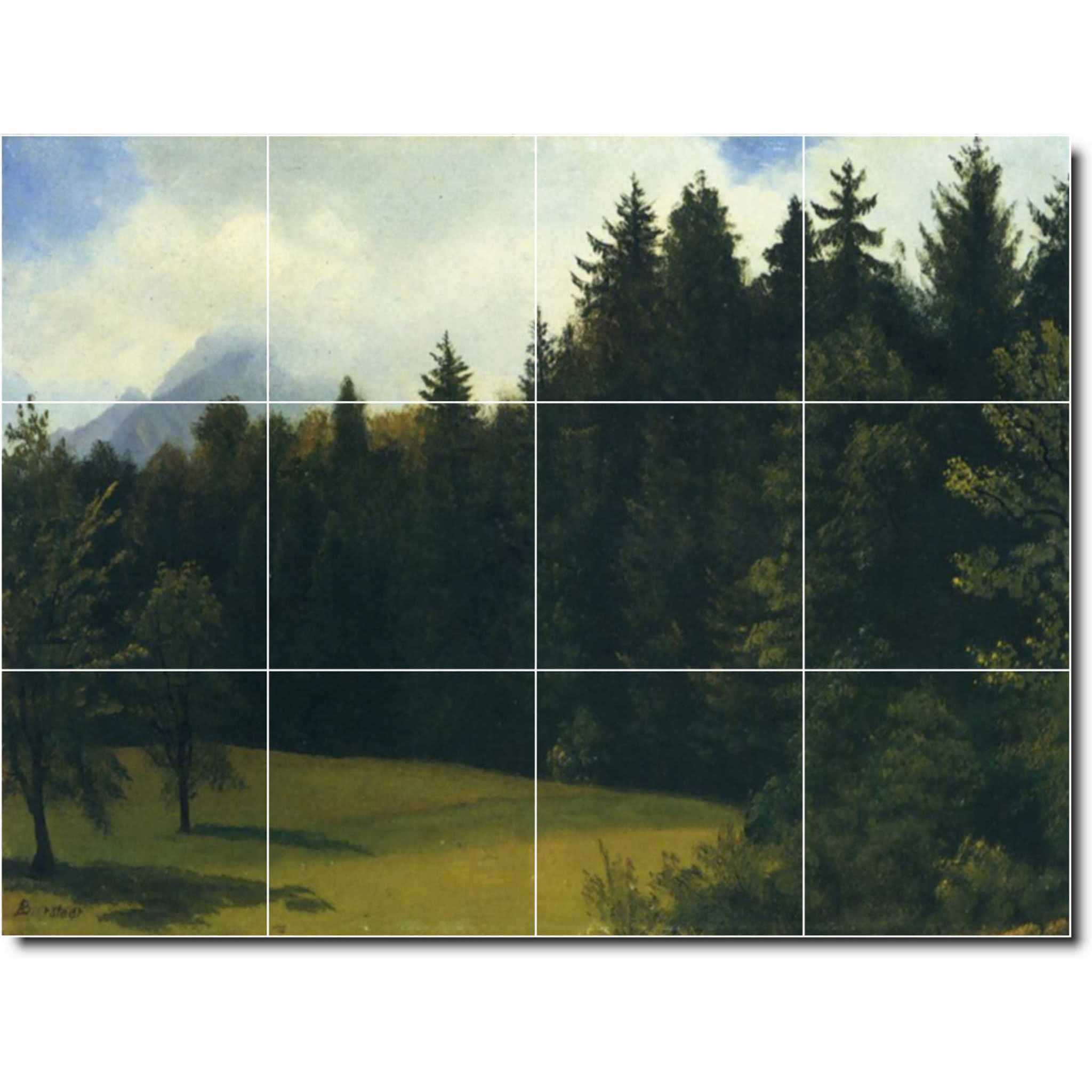 Ceramic Tile Mural-Albert Bierstadt Landscapes Painting 59. 48" w x 36 ...