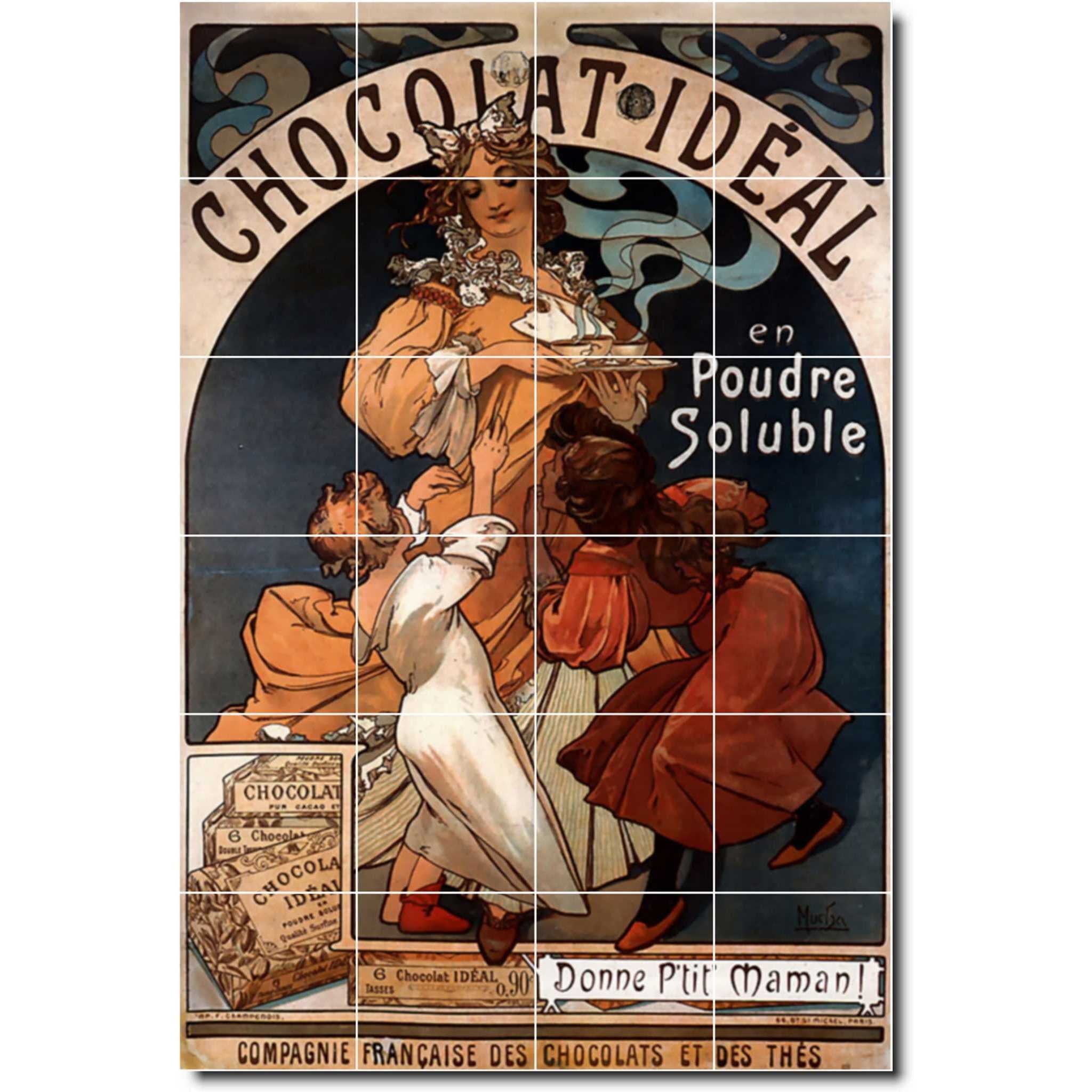 Ceramic Tile Mural-Alphonse Mucha Poster Art Backsplash Tile Mural 26 ...