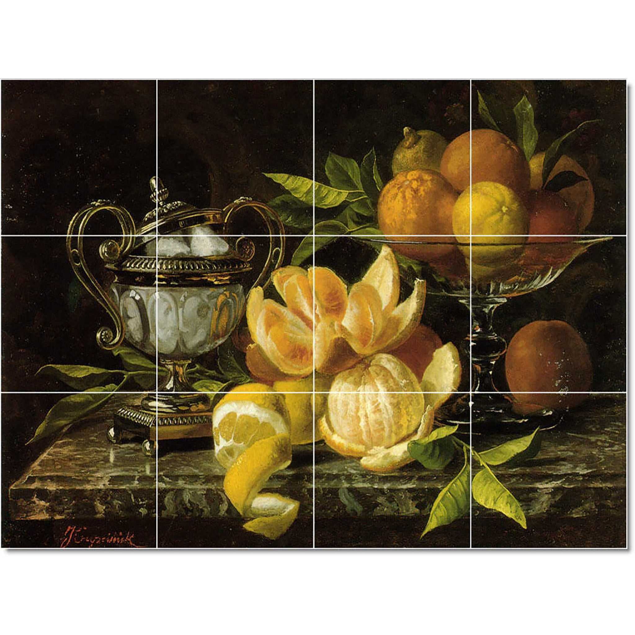 Ceramic Tile Mural-Jean Capeinick Flowers Tile Mural Traditional ...
