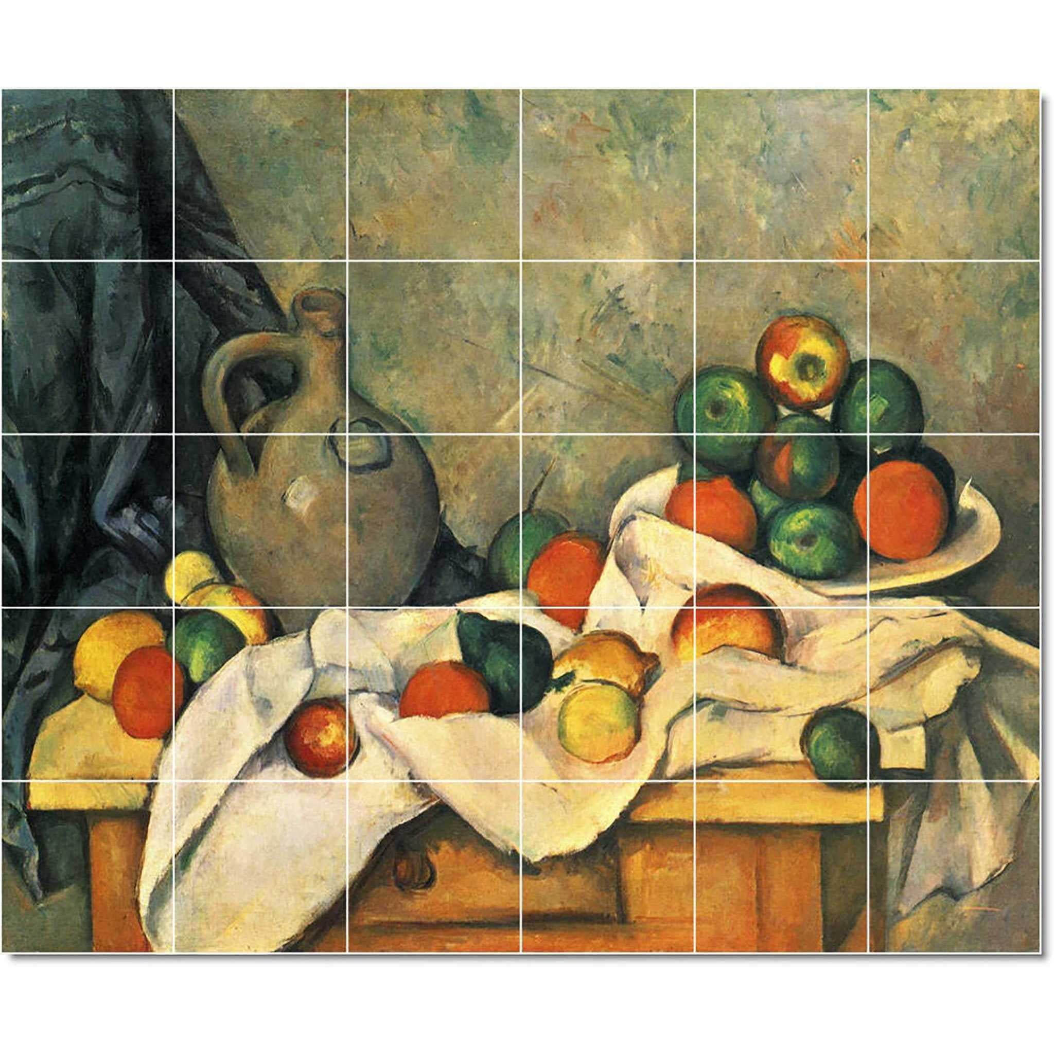 Ceramic Tile Mural-Paul Cezanne Fruits Vegetables Tile Mural ...