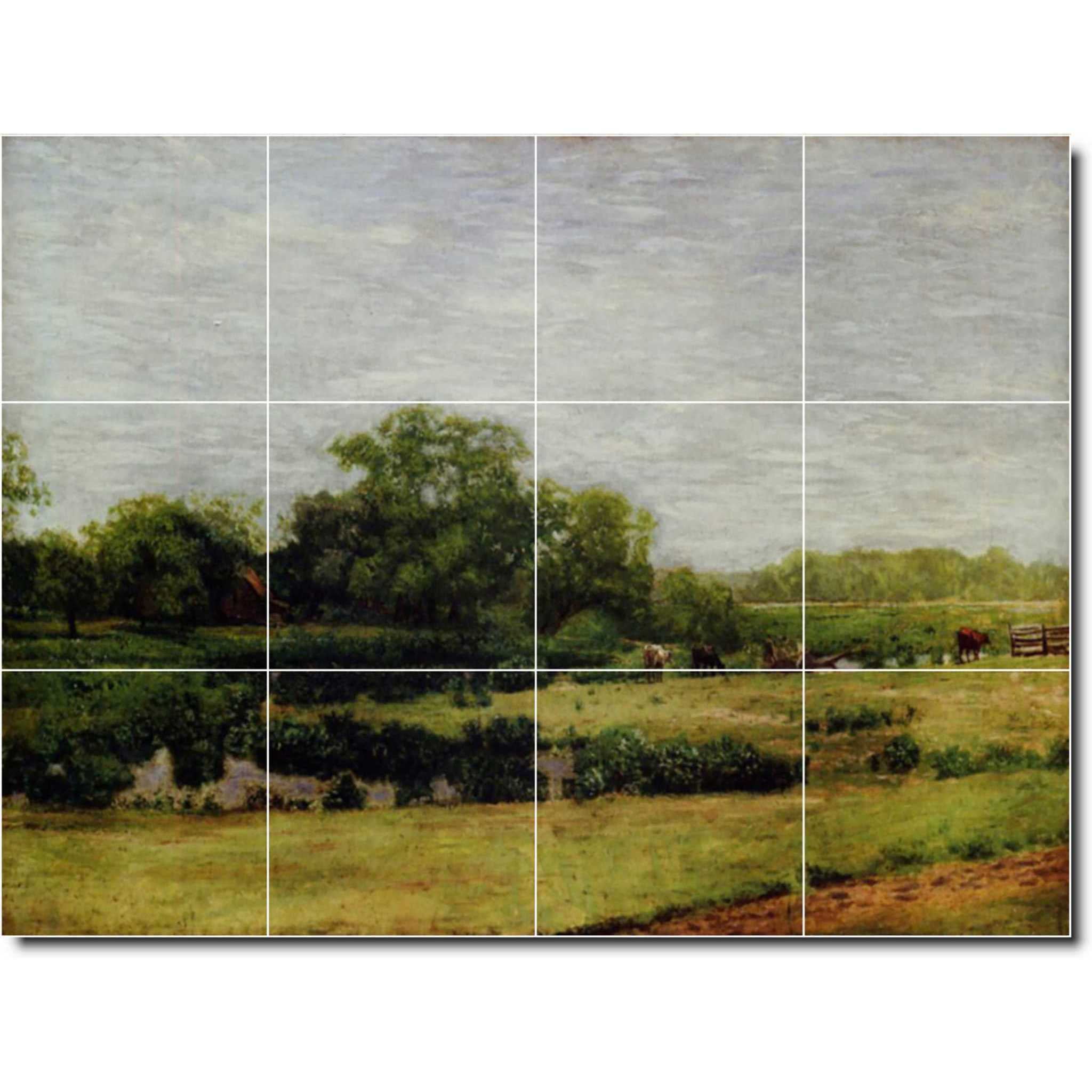 Ceramic Tile Mural-Thomas Eakins Country Painting 350. 17" w x 12.75" h ...