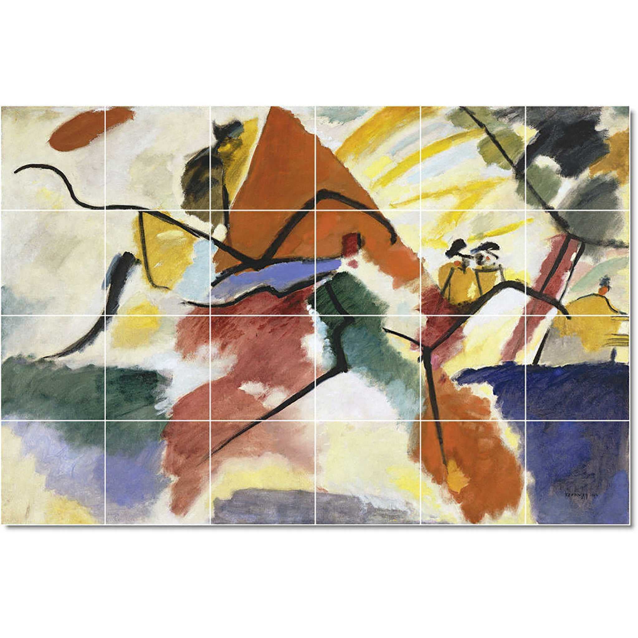 Ceramic Tile Mural-Wassily Kandinsky Abstract Tile Mural Modern Home ...