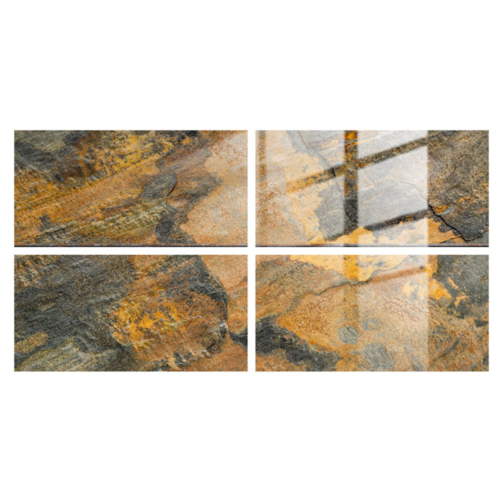 Ceramic Tile Pasting - Home Wall Stickers - 4Pcs Peel and Stick Rock M ...