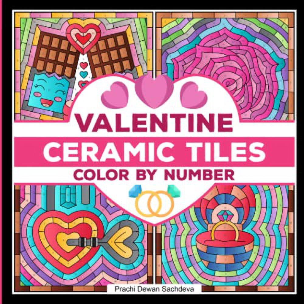 Pre-Owned Ceramic Tiles Valentine - Color By Number: A love themed ...