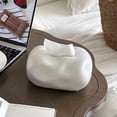 Ceramic Tissue Box Cover with Irregular Cloud Design, Modern Matte ...