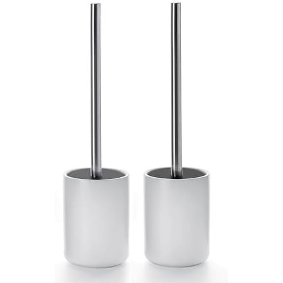Ceramic Toilet Brush & Holder Set - Freestanding Deep-Cleaning Toilet ...