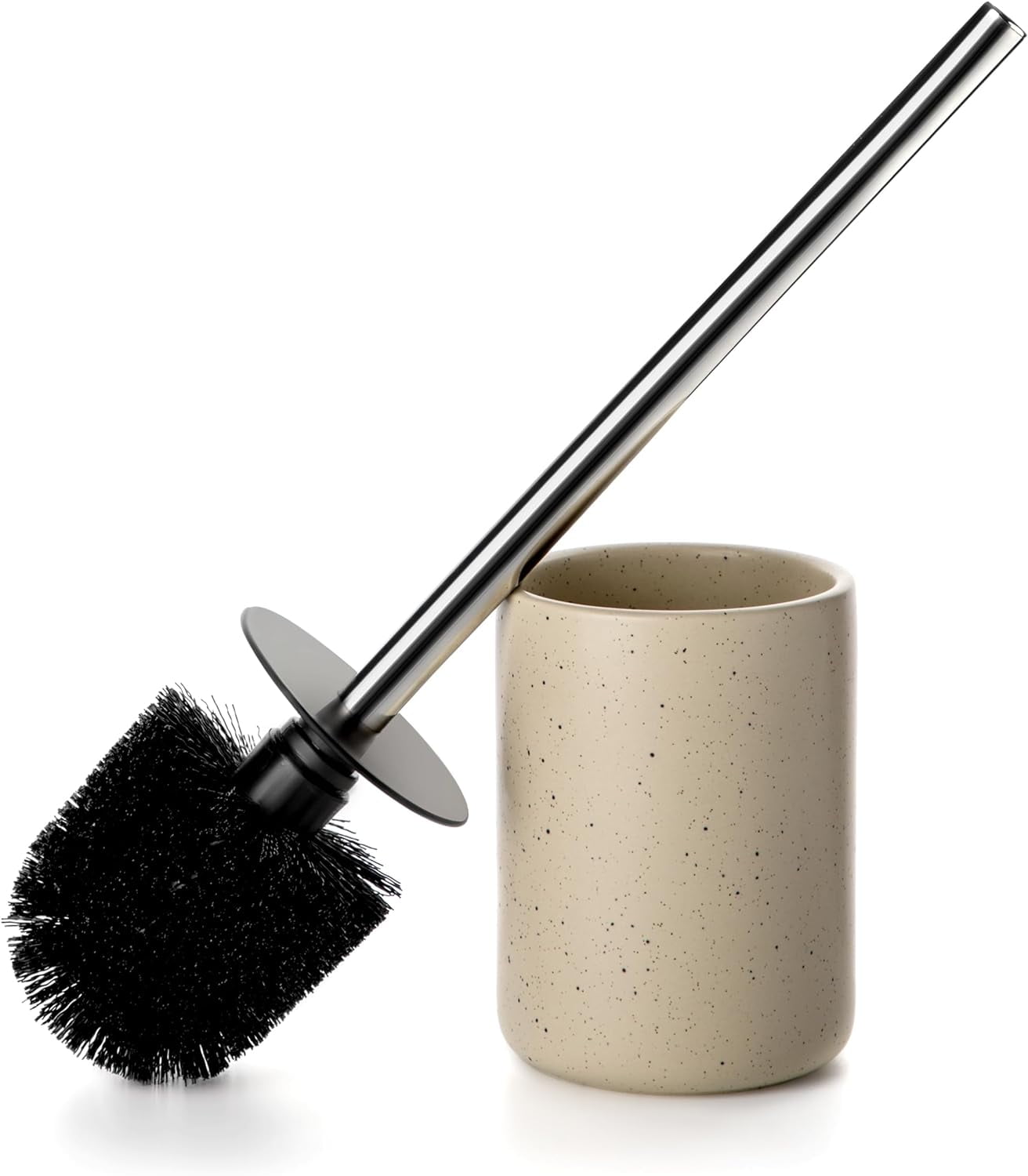 Ceramic Toilet Brush & Holder Set - Freestanding Deep-Cleaning Toilet ...