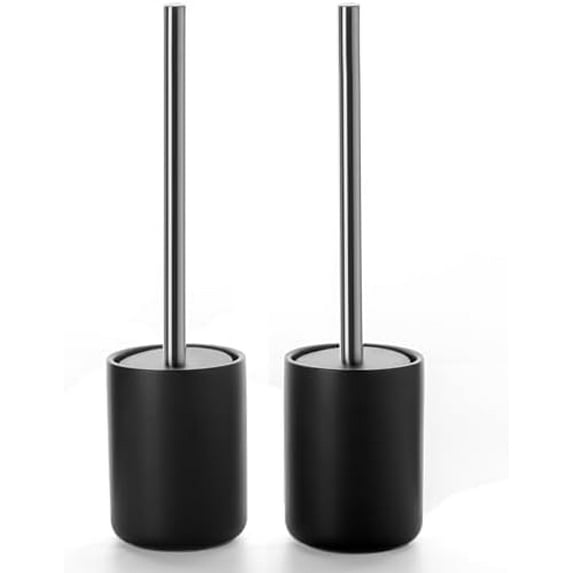 Ceramic Toilet Brush & Holder Set - Freestanding Deep-Cleaning Toilet ...