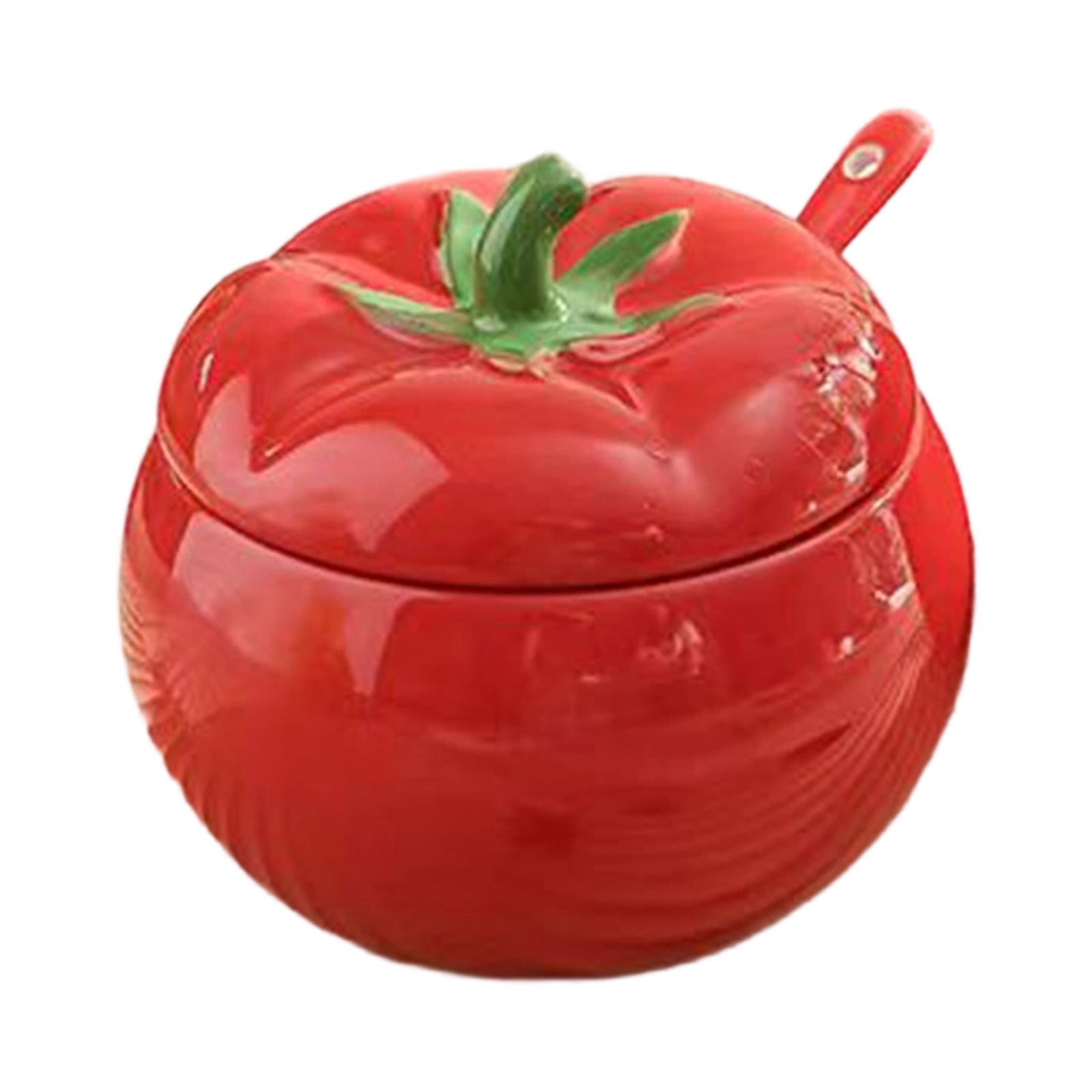 Ceramic Tomato Storage Jar with Lid - Cute Red Tomato Shaped Sealed ...