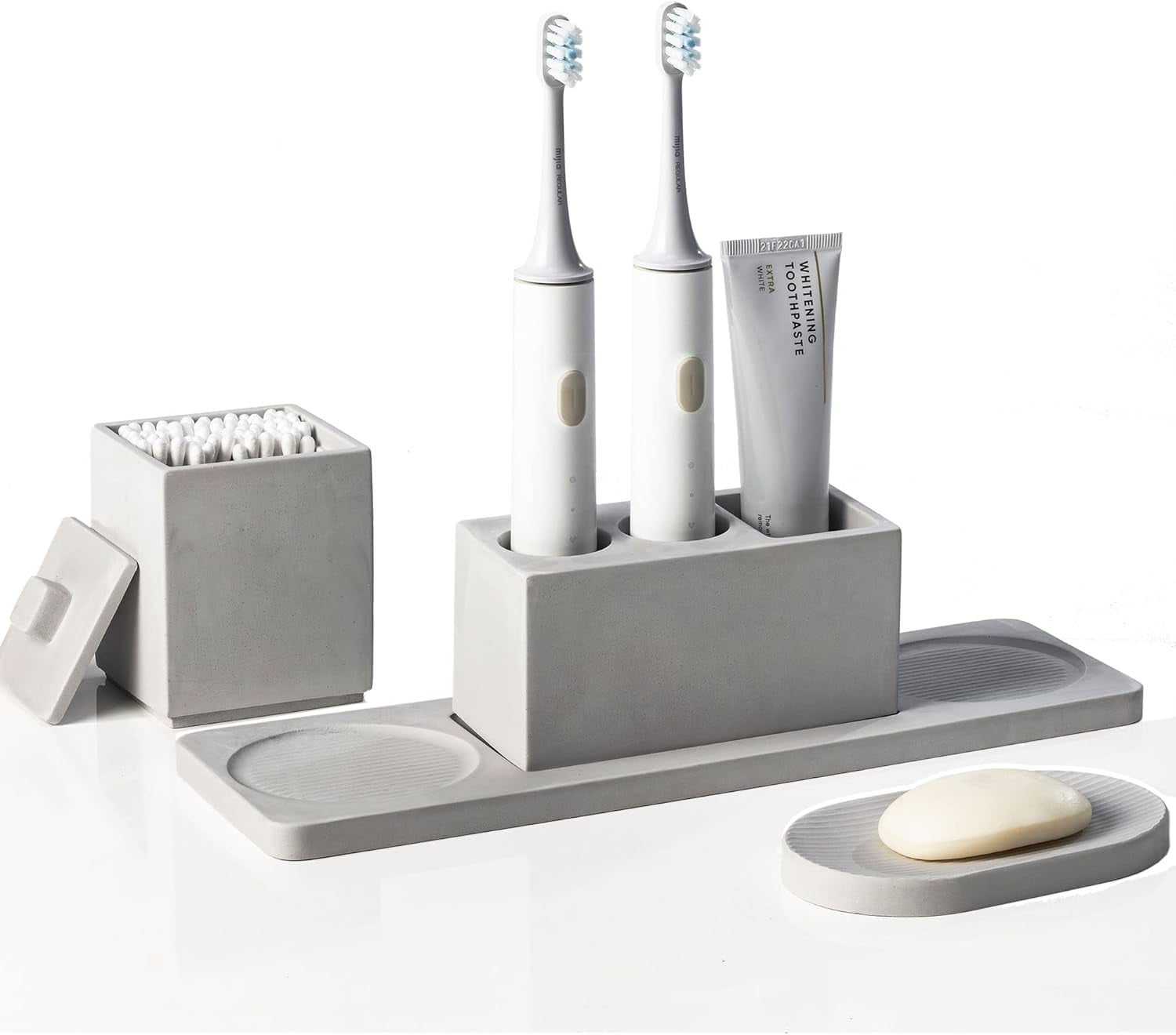 Ceramic Toothbrush Holders for Bathrooms, White Bathroom Accessories ...