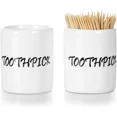 Ceramic Toothpick Holder Dispenser, Set of 2, White - Walmart.com