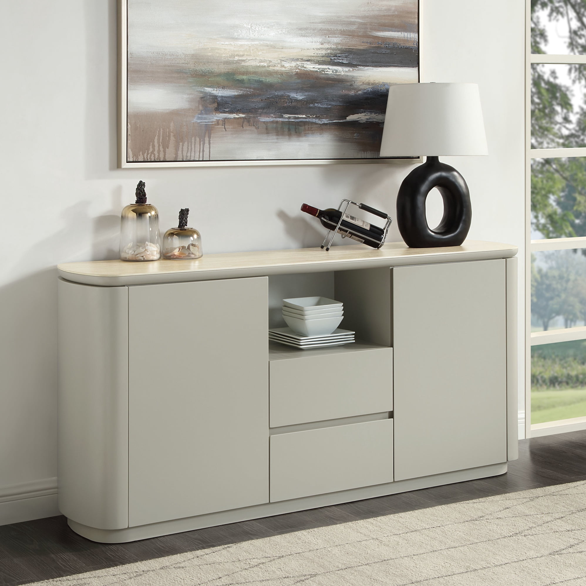 Ceramic Top Server In Gray - Practical Storage Solution For Daily Life ...