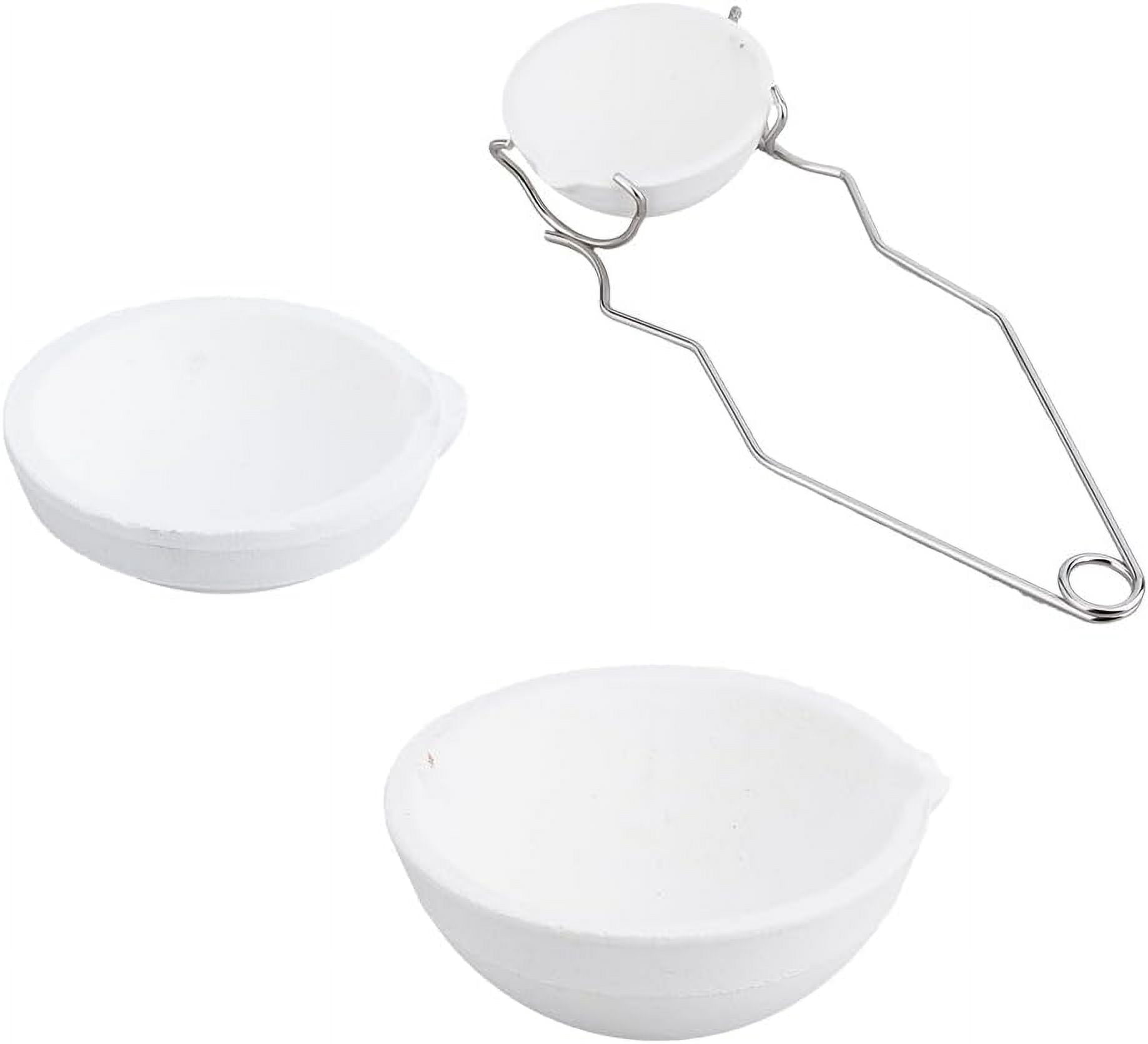 Ceramic Torch Crucible Dish Cup Set 1PC Whip Tongs Handle with 3 Sizes ...