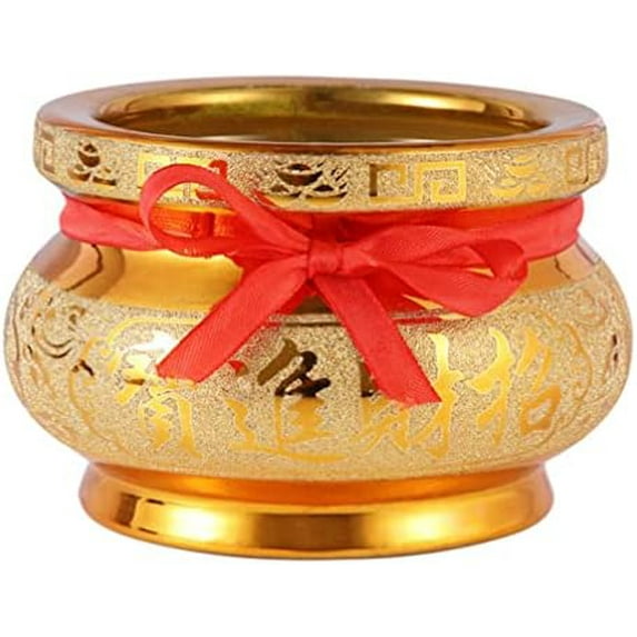Ceramic Treasure Pot for Buddha - 5.7 Inch Feng Shui Prosperity Bowl ...