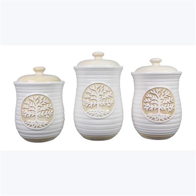 Ceramic Tree of Life Canister - 3 Piece - Walmart.com
