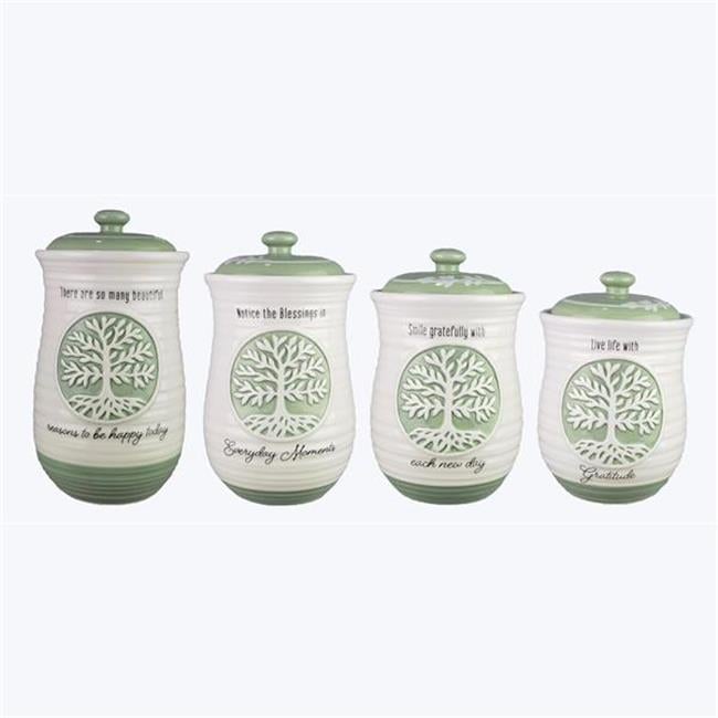 Ceramic Tree of Life Canisters - Set of 4 - Walmart.com