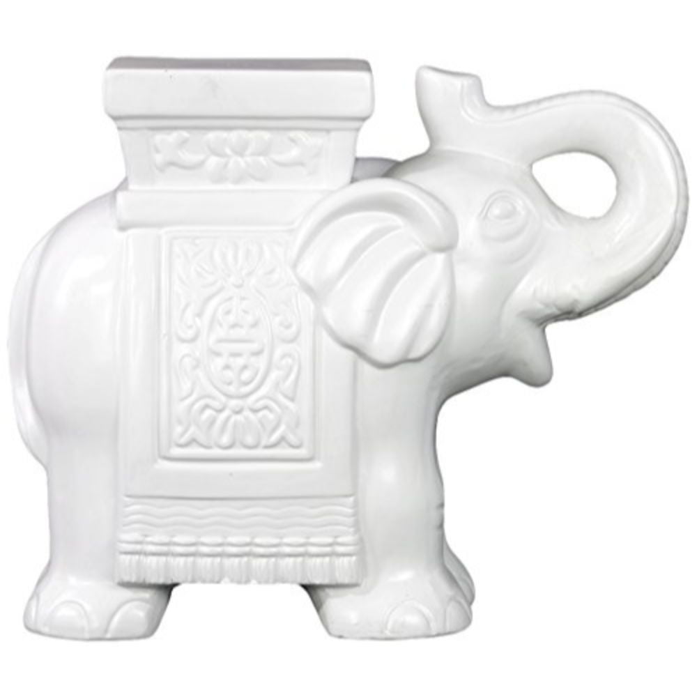 Ceramic Trumpeting Elephant With Cornice Large Matte - Walmart.com