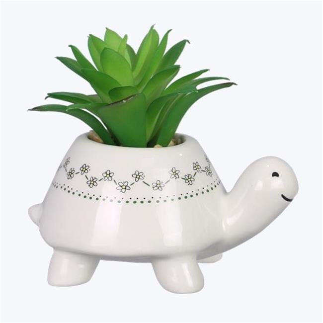 Ceramic Turtle Planter with Succulent - Walmart.com