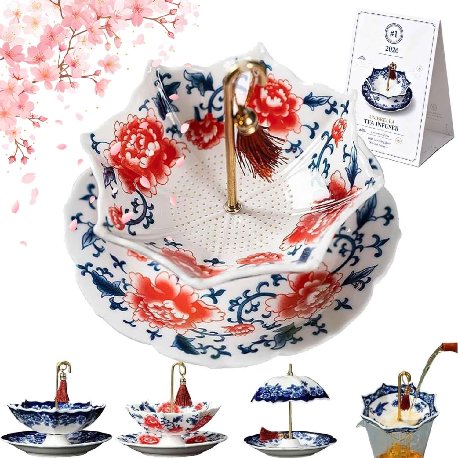 Ceramic Umbrella Tea Strainer, Umbrella Shape Ceramic Tea Strainer ...