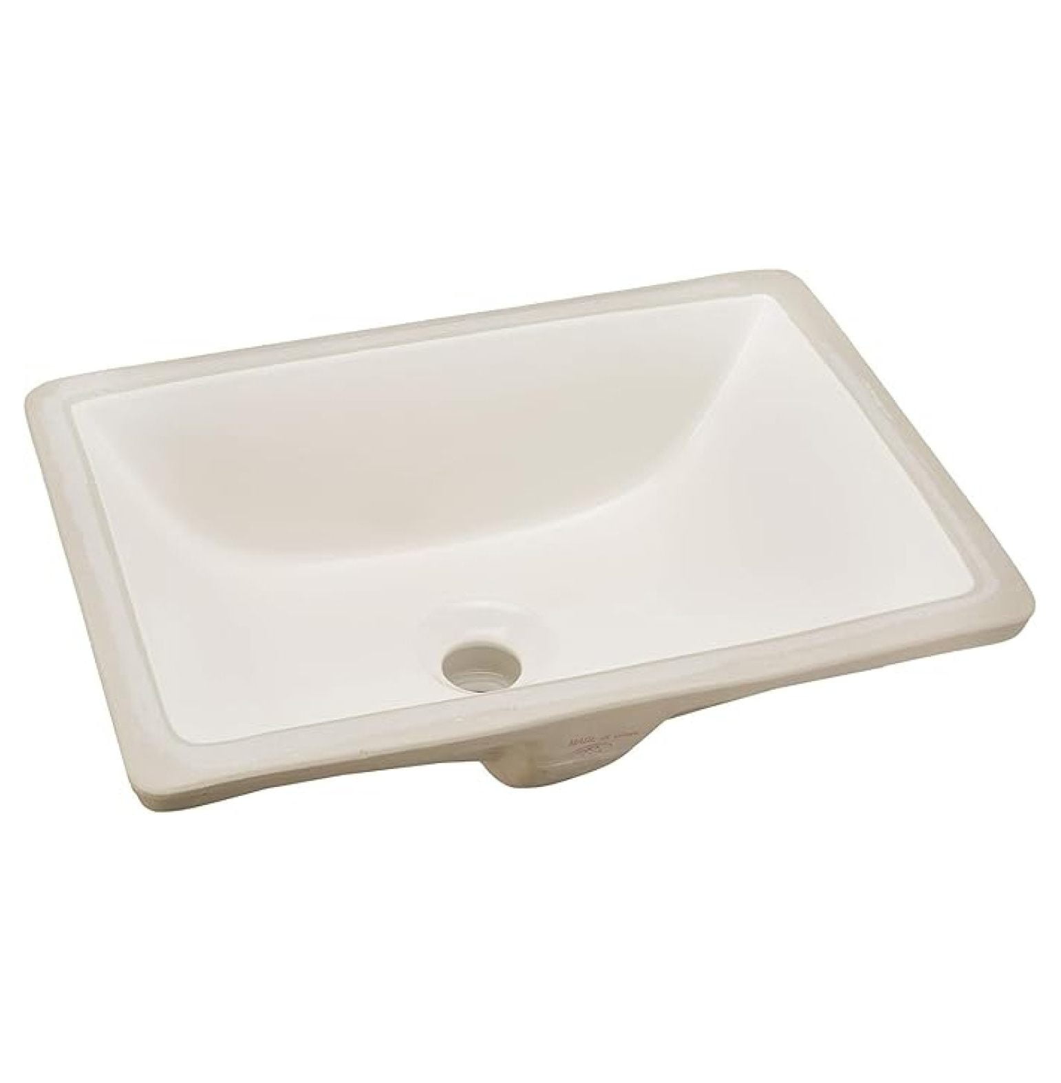 Ceramic Undermount Bathroom Sink, 16x11 Inch Rectangle Bisque Vanity ...