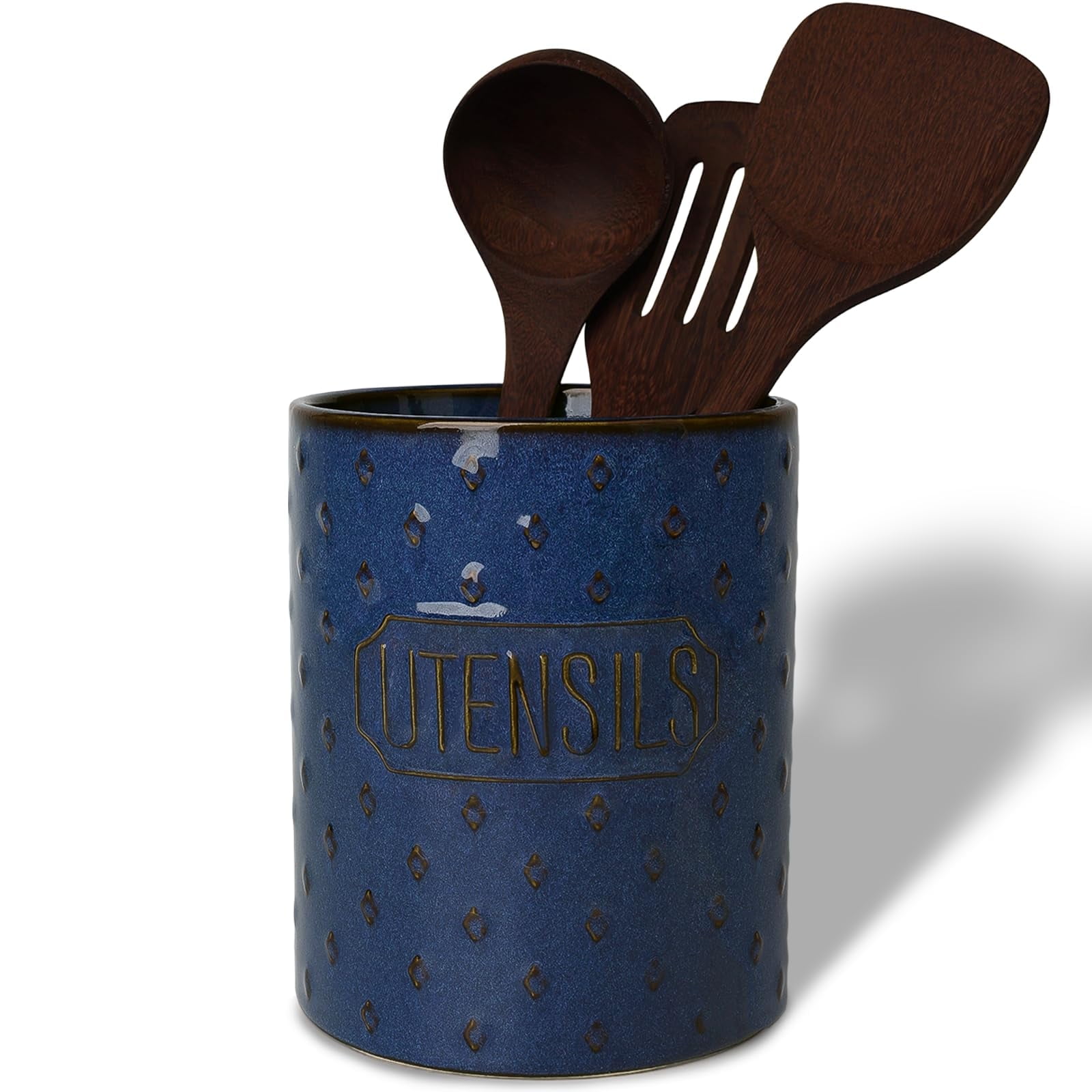 Ceramic Utensil Holder, Utensil Crocks for Kitchen Counter, Utensil ...