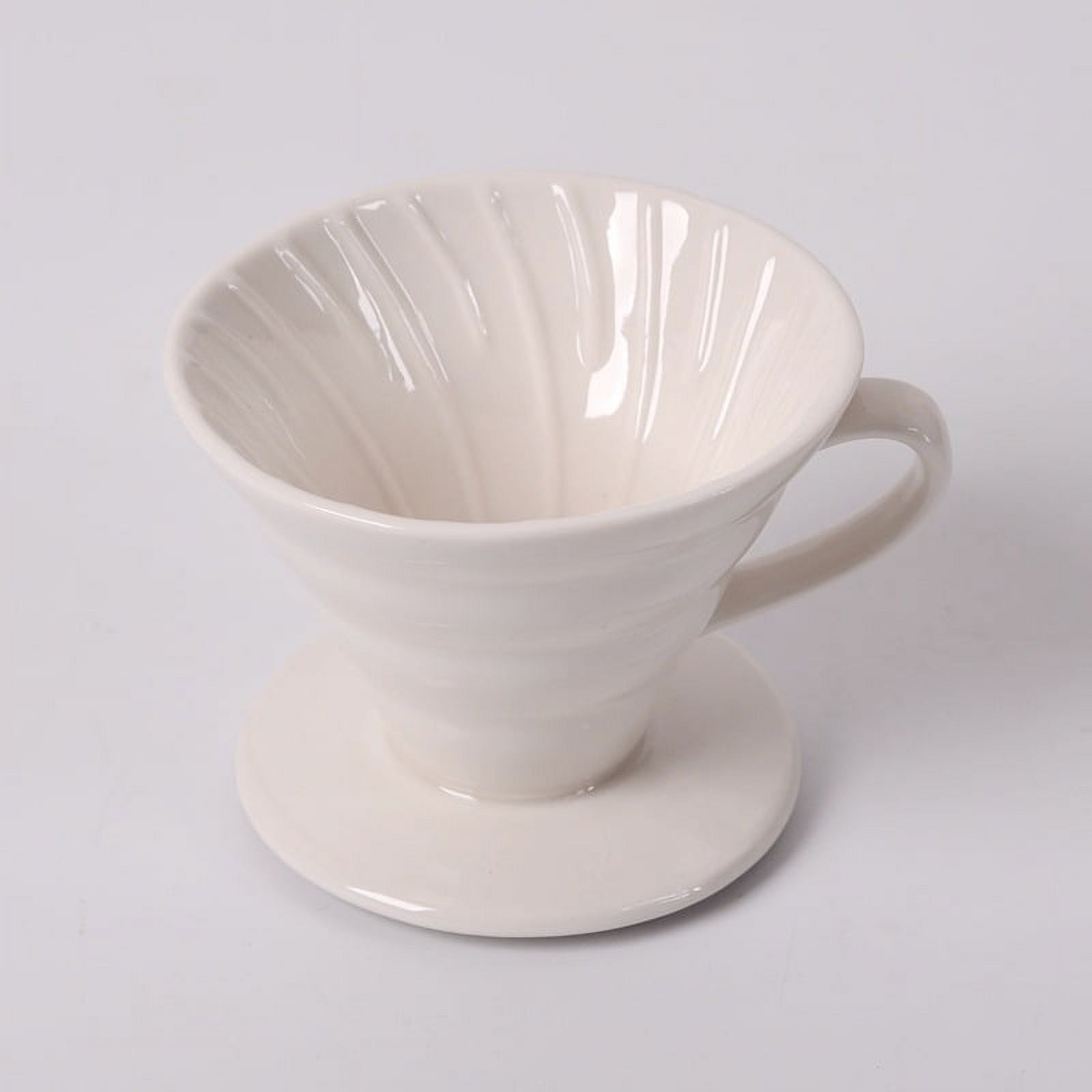 Ceramic V60 tapered hand coffee filter Cup spiral pattern drip matte ...