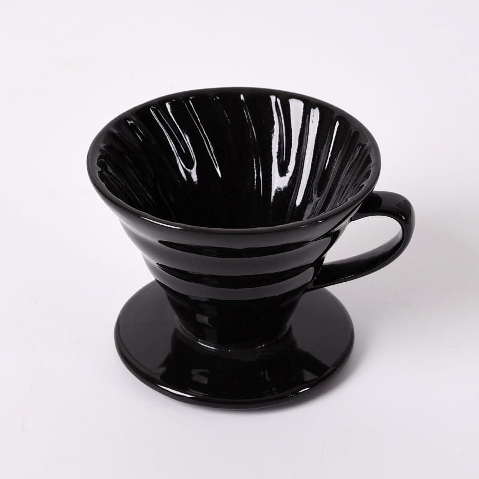Ceramic V60 tapered hand coffee filter Cup spiral pattern drip matte ...