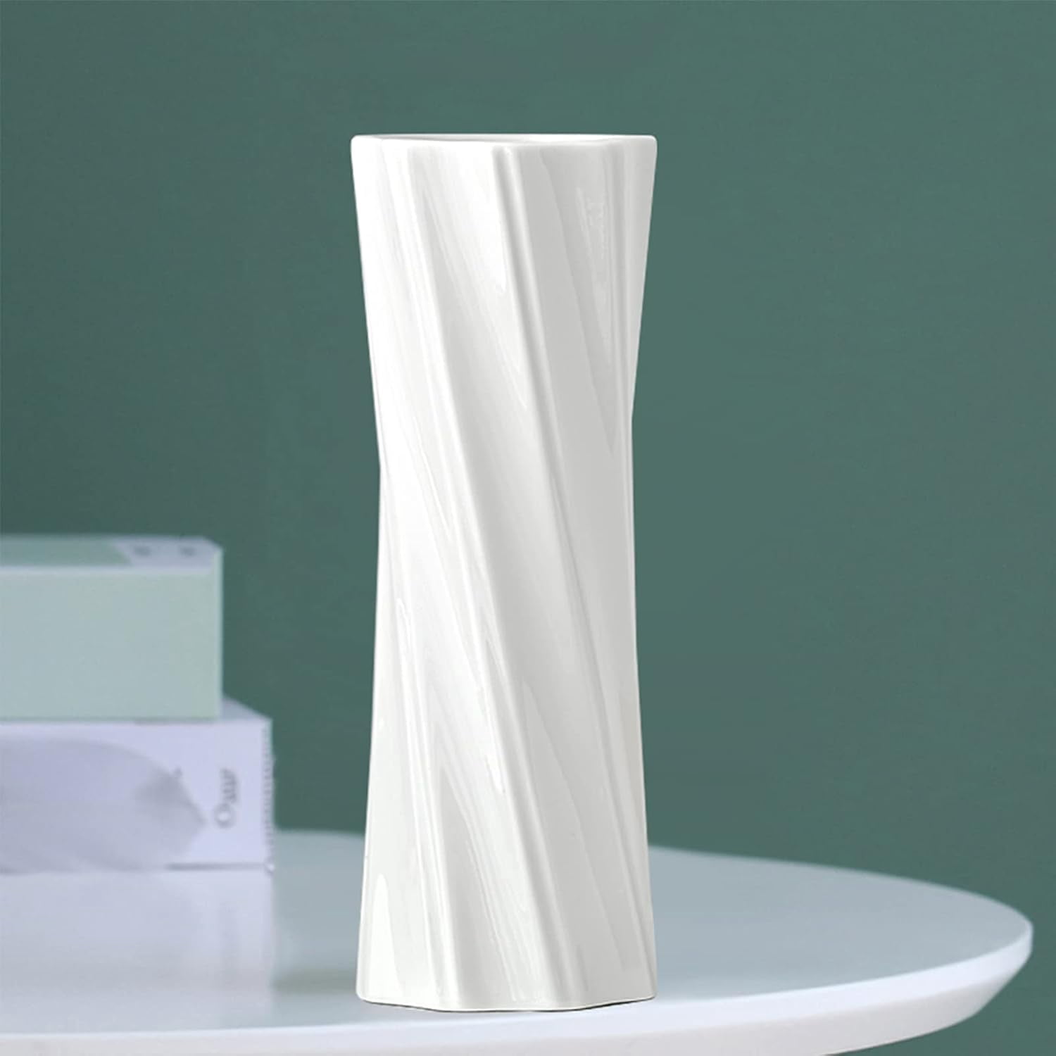 Ceramic Vase, 8" H, Artistic Flower Vase Classic Style for Fireplace ...