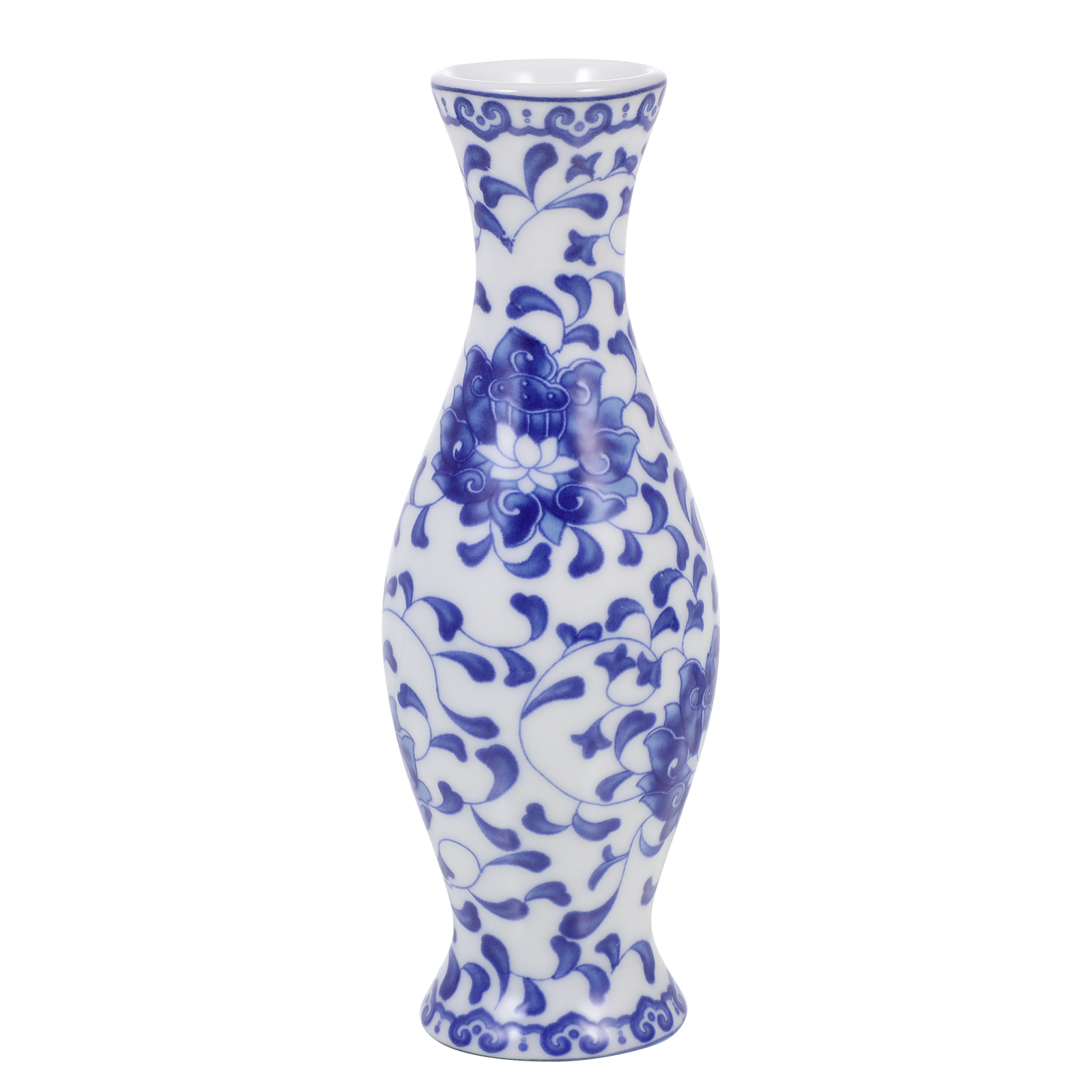 Nearly Natural Green 8" Traditional Tuscan Ceramic Floral Print Vase ...