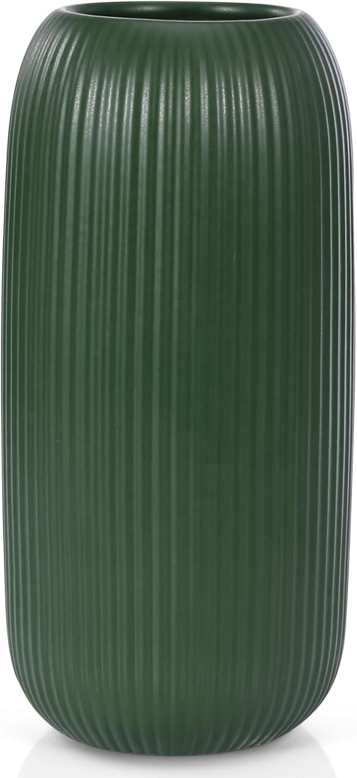 Ceramic Vase for Flowers, Modern Small Ribbed Textured White Flower ...