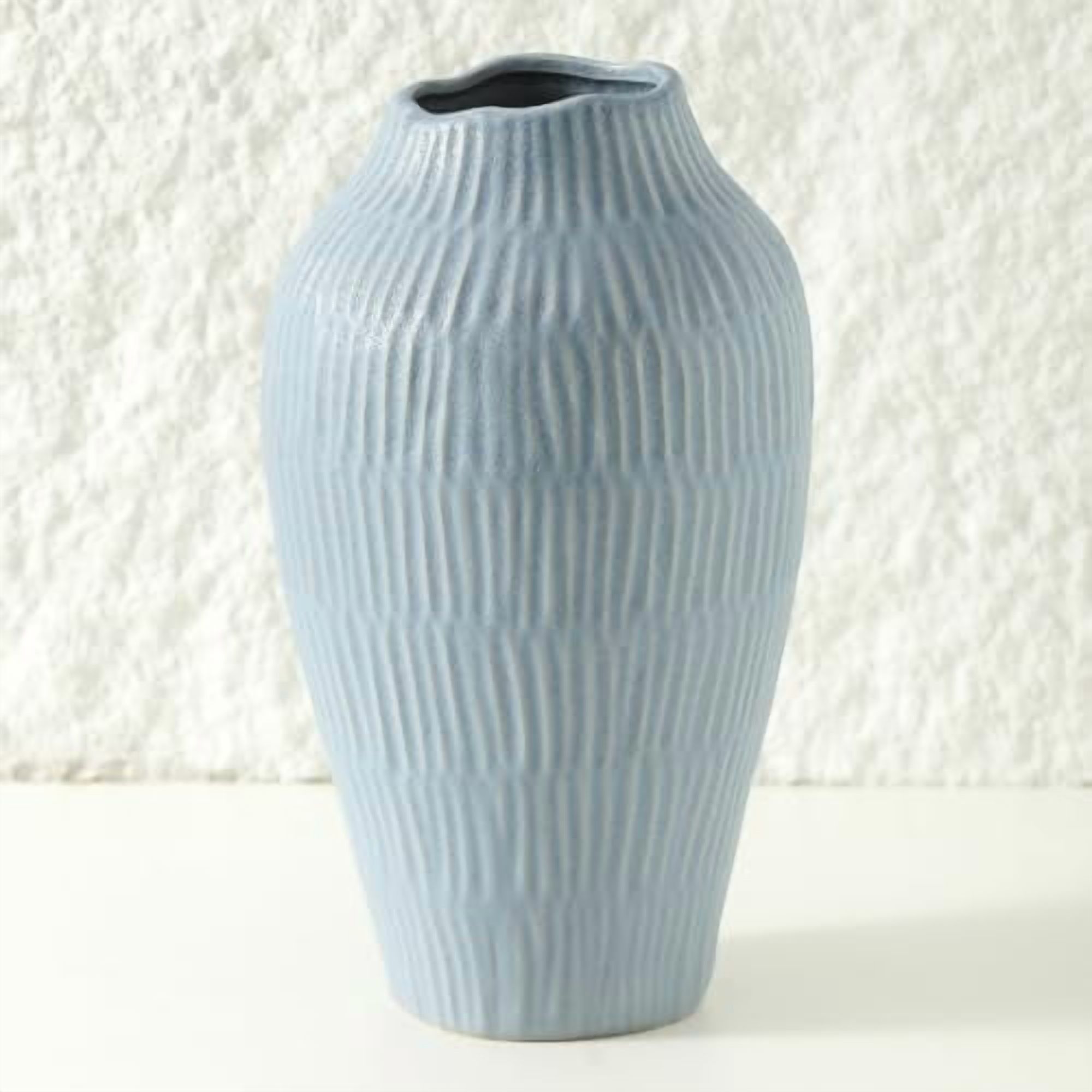 Ceramic Vase for Home Decor,11.6 Inch Flower Vases，Decorative Blue Vase ...