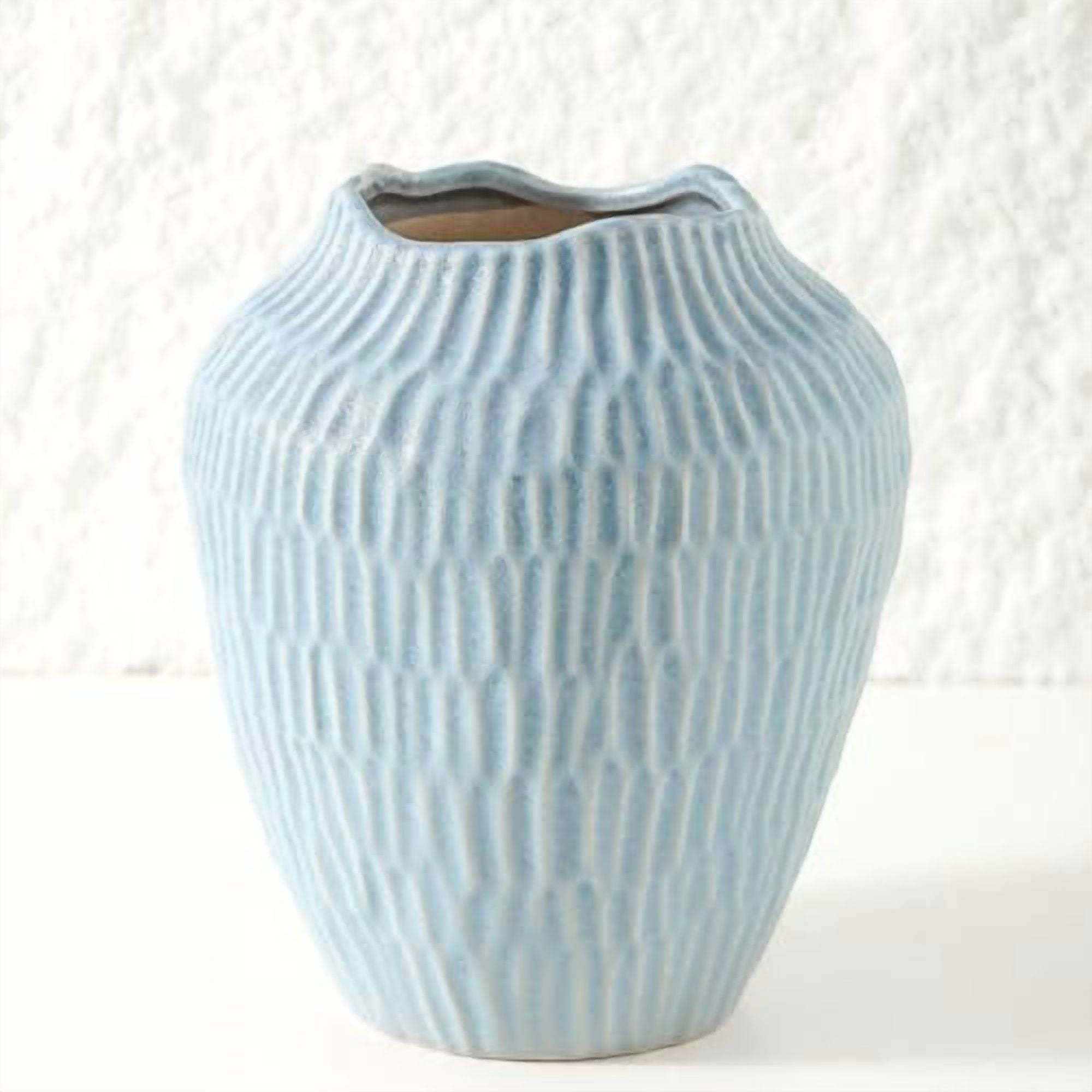 Ceramic Vase for Home Decor,7.8 Inch Flower Vases，Decorative Blue Vase ...